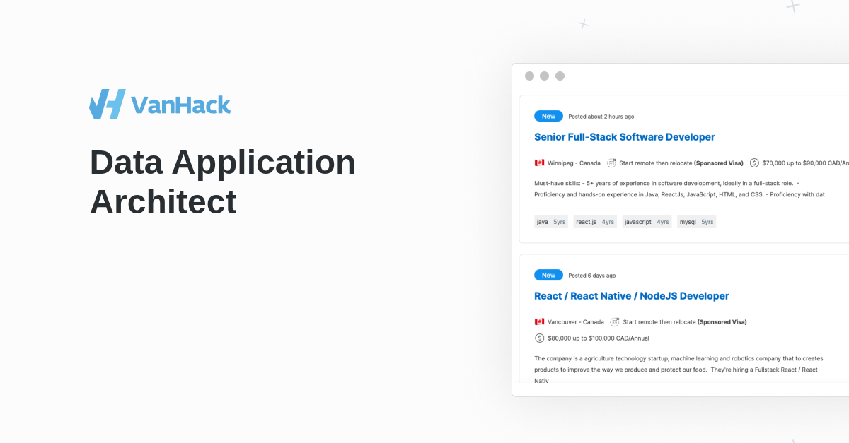 Data Application Architect - VanHack
