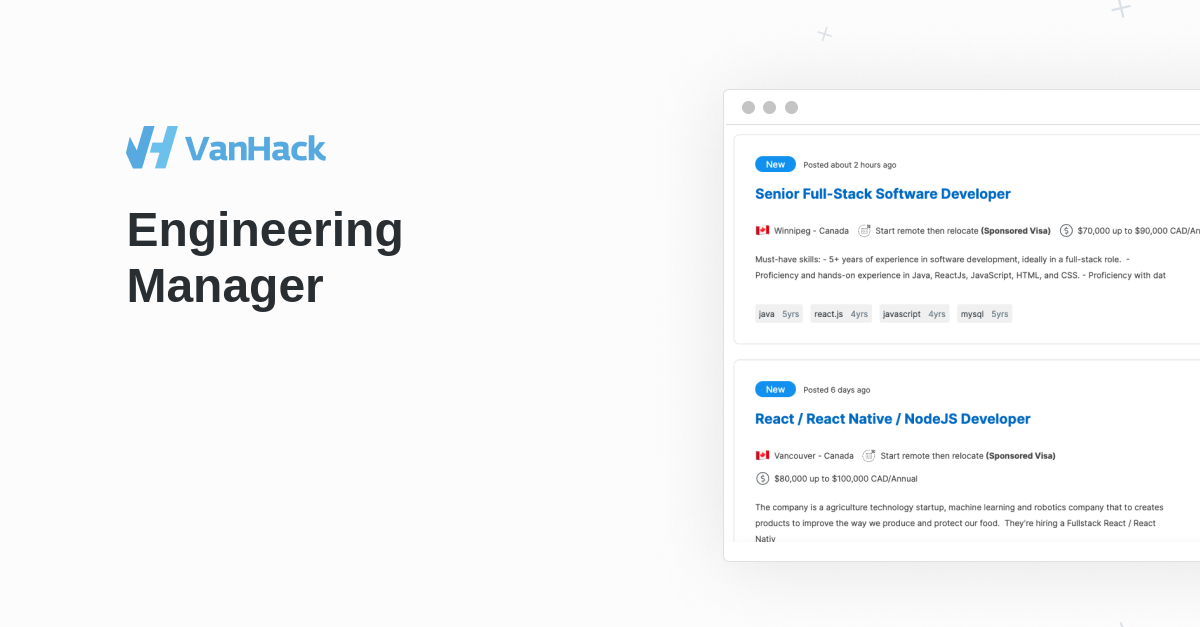 Engineering Manager - VanHack
