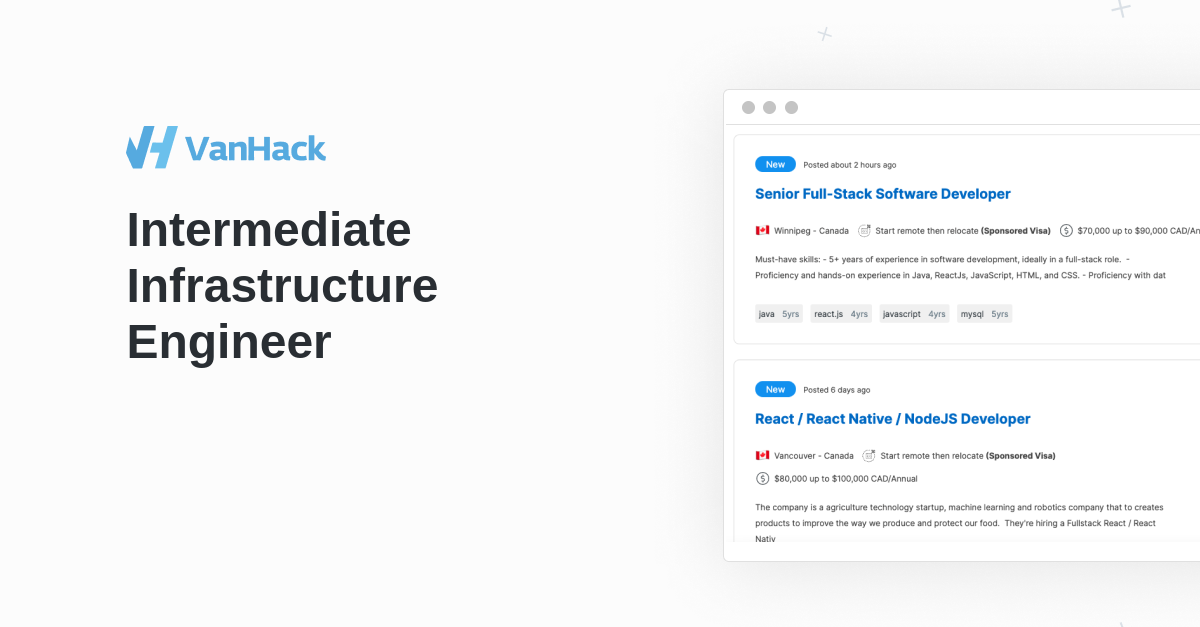 Intermediate Infrastructure Engineer - VanHack