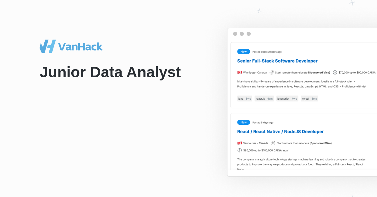 Junior Data Analyst - VanHack