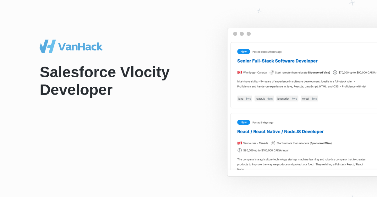 Salesforce Vlocity Developer - VanHack