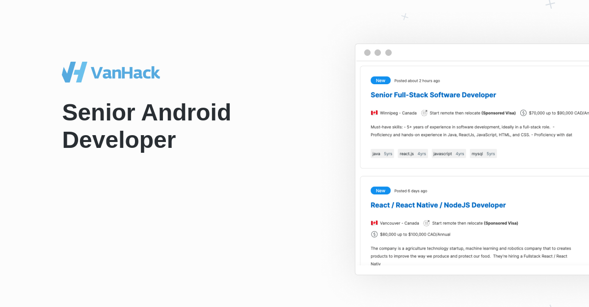 Senior Android Developer - VanHack