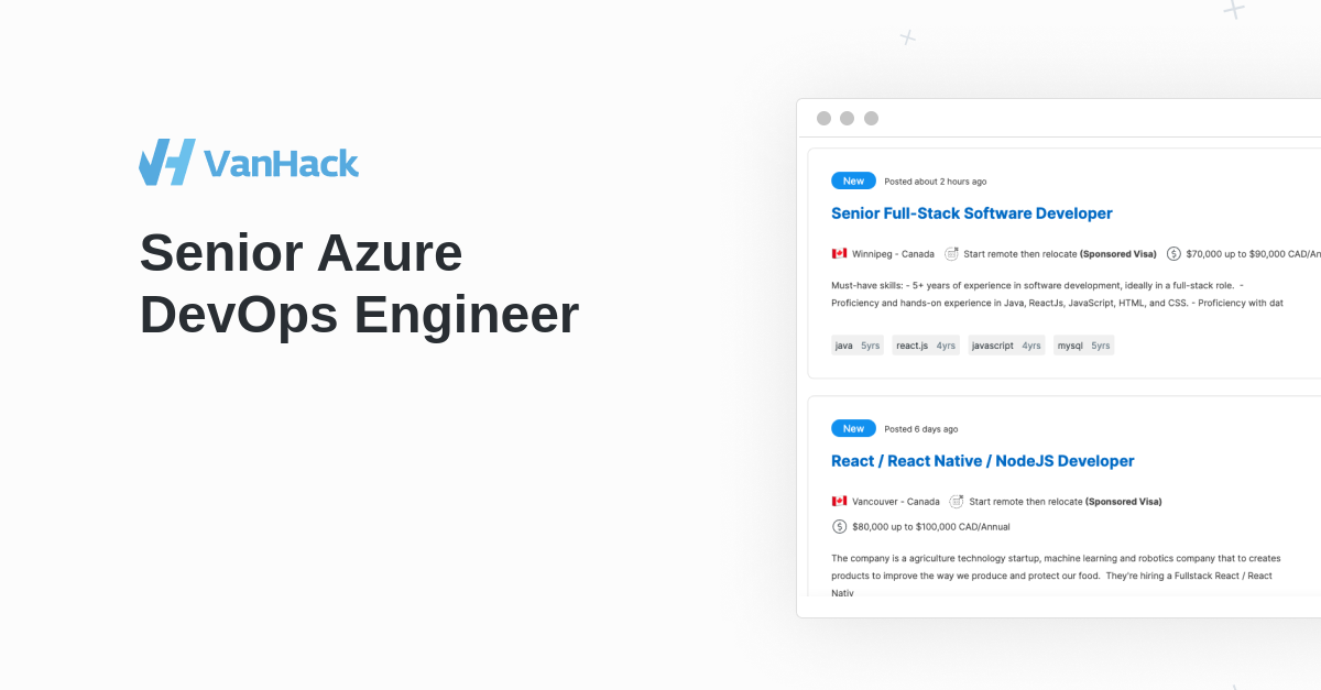 Senior Azure DevOps Engineer - VanHack