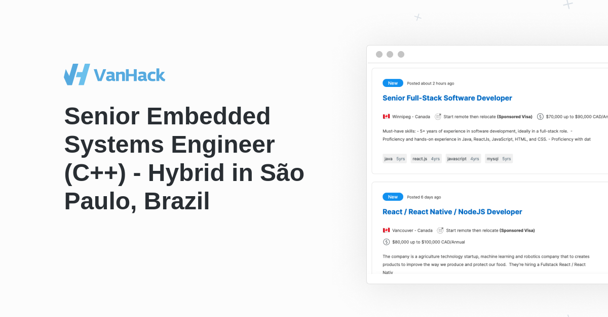 Senior Embedded Systems Engineer (C++) - Hybrid in São Paulo, Brazil ...