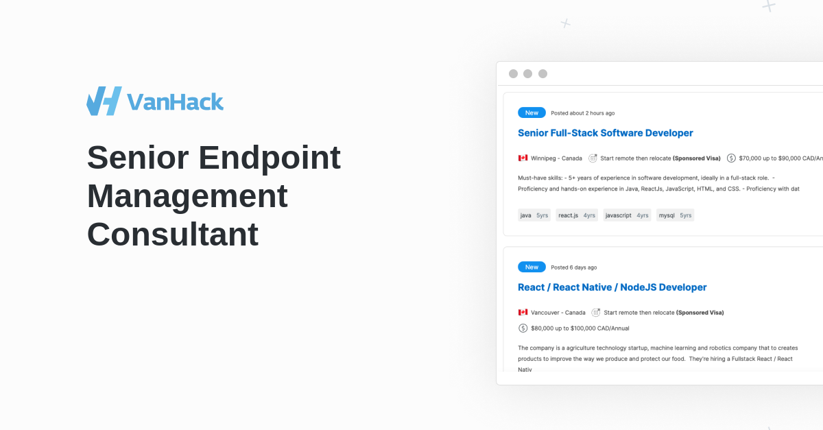 Senior Endpoint Management Consultant - VanHack