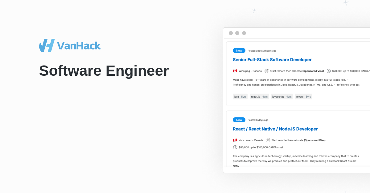 Software Engineer - VanHack