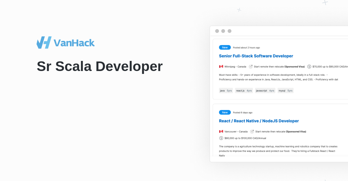 Sr Scala Developer - VanHack