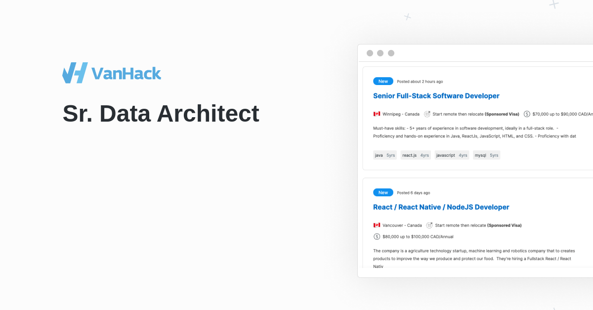 Sr. Data Architect - VanHack
