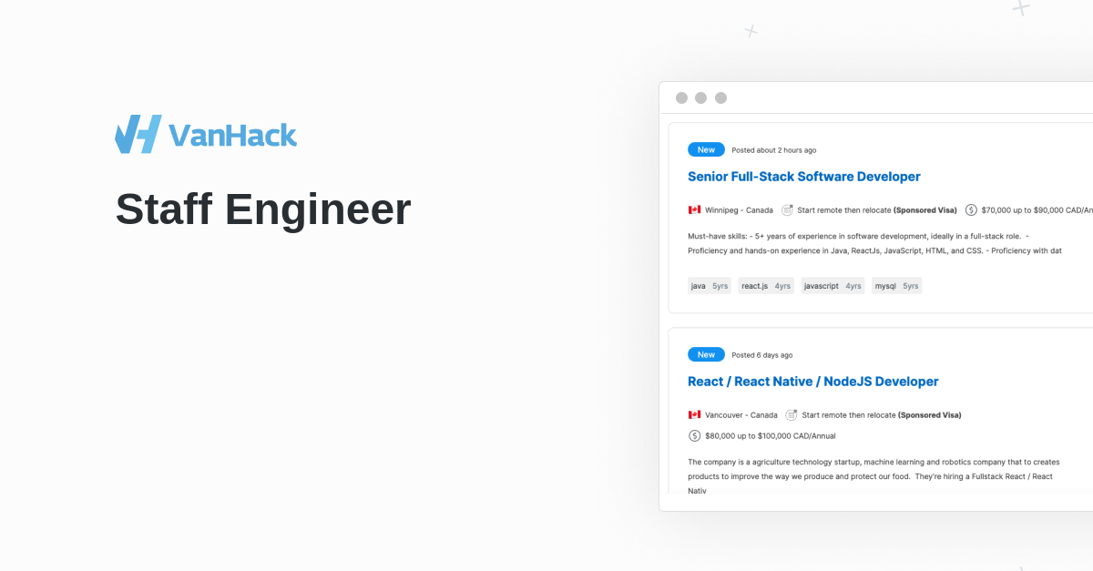 Staff Engineer - VanHack