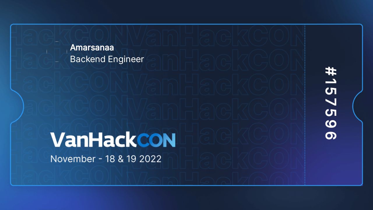 Amarsanaa is inviting you to vanhackCON 2022