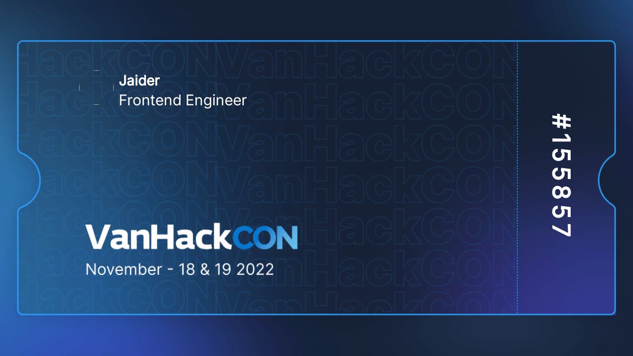 Jaider is inviting you to vanhackCON 2022