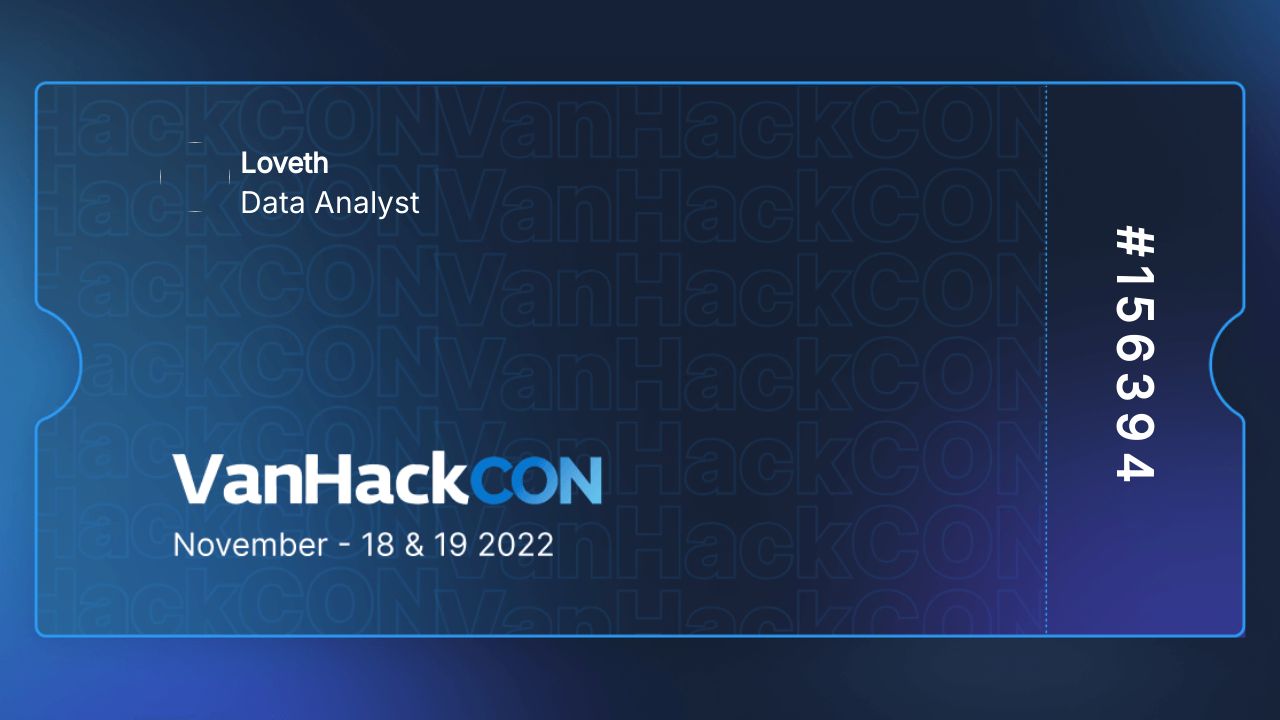Loveth is inviting you to vanhackCON 2022
